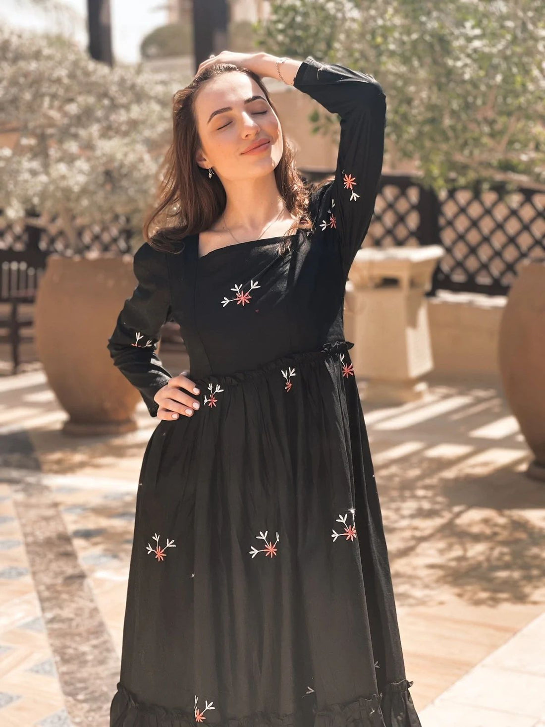 Flower Embroidery Frock – weargoods1